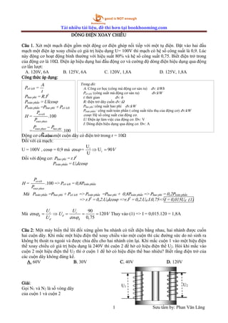Giải 70 điện xoay chiều hay và khó | PDF