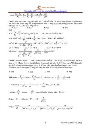 Giải 70 điện xoay chiều hay và khó | PDF