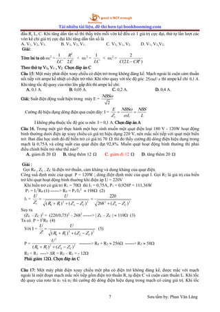 Giải 70 điện xoay chiều hay và khó | PDF