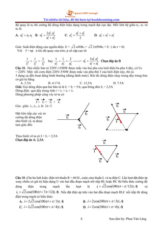 Giải 70 điện xoay chiều hay và khó | PDF