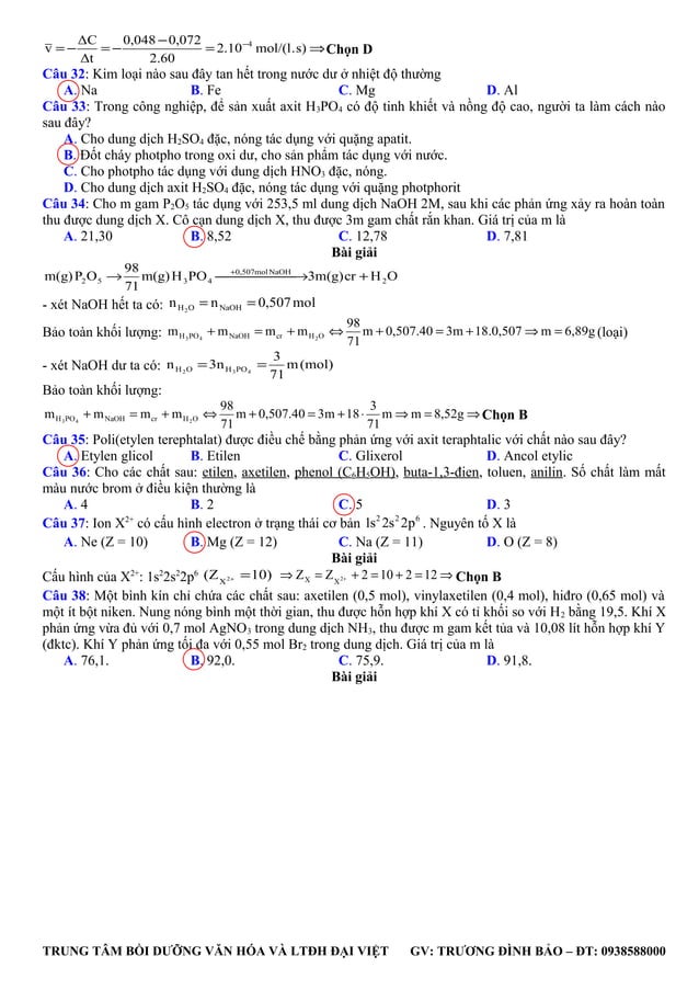 Giai chi tiet de thi hoa khoi b 2014 | DOC