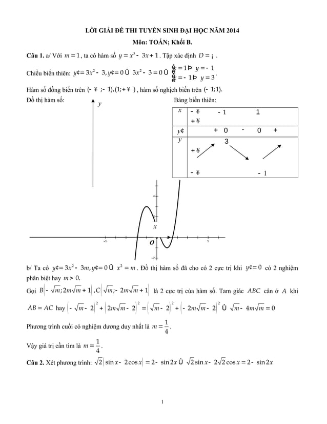 Giai chi tiet de toan khoi b 2014 | PDF