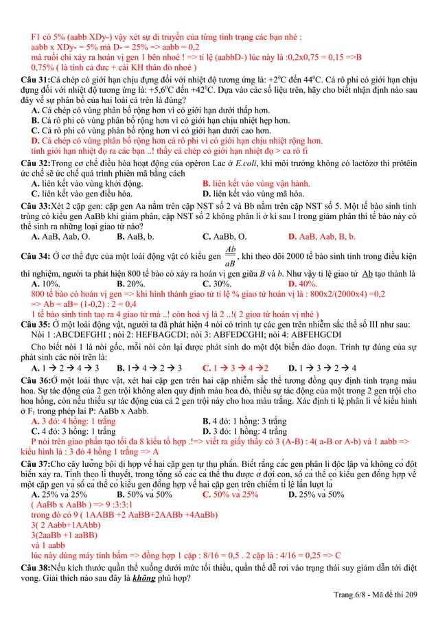 Giai de thi thu chu van an mon sinh | PDF