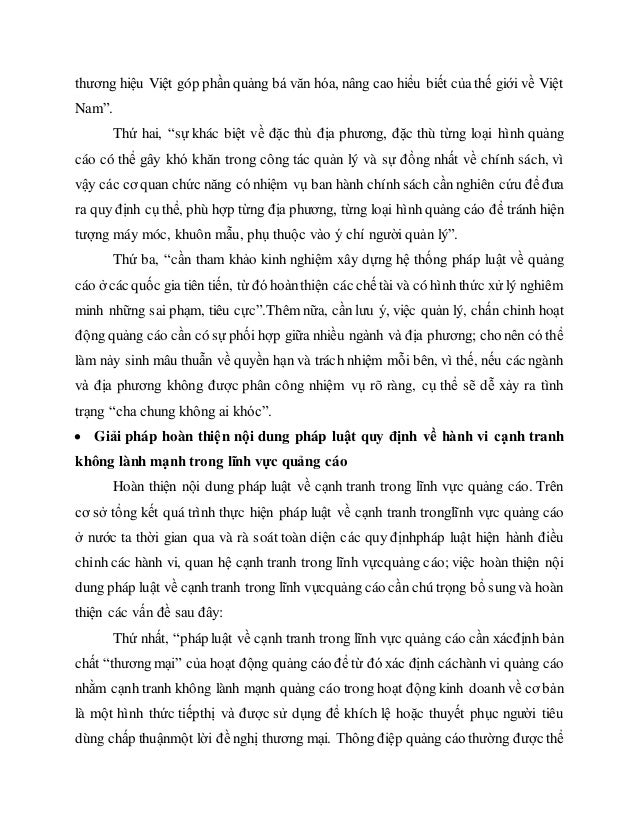 Giải Pháp Góp Phần Hoàn Thiện Pháp Luật Hành Vi Cạnh Tranh Không Lành Mạnh | PDF