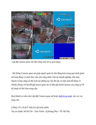 Giai phap lap dat camera quan sat | DOC