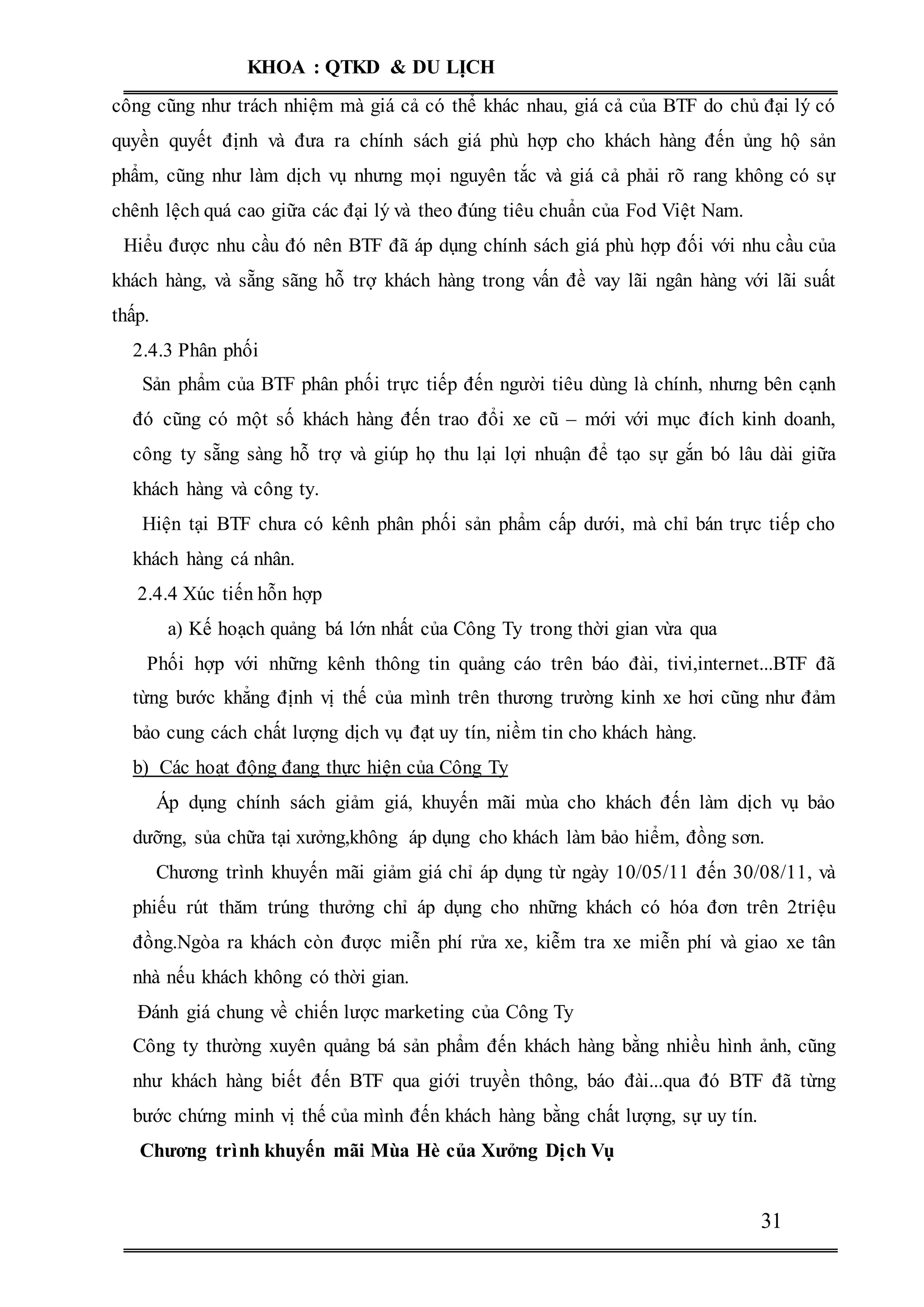 Đề tài: Hoạt động marketing của Công Ty Cổ Phần Bến Thành Ô Tô | PDF