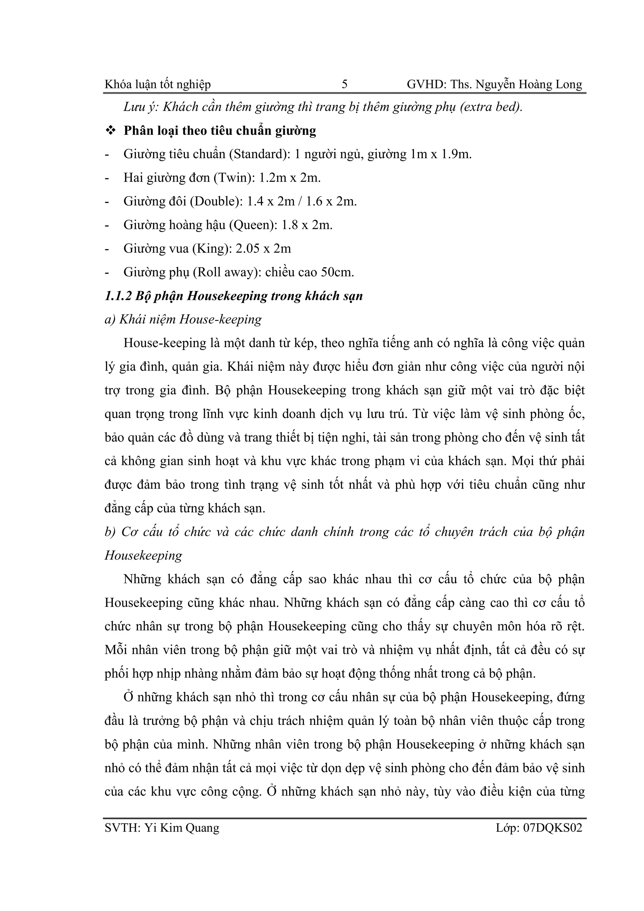 Đề tài Giải pháp nâng cao chất lượng phục vụ buồng của bộ phận Housekeeping cực hay | PDF