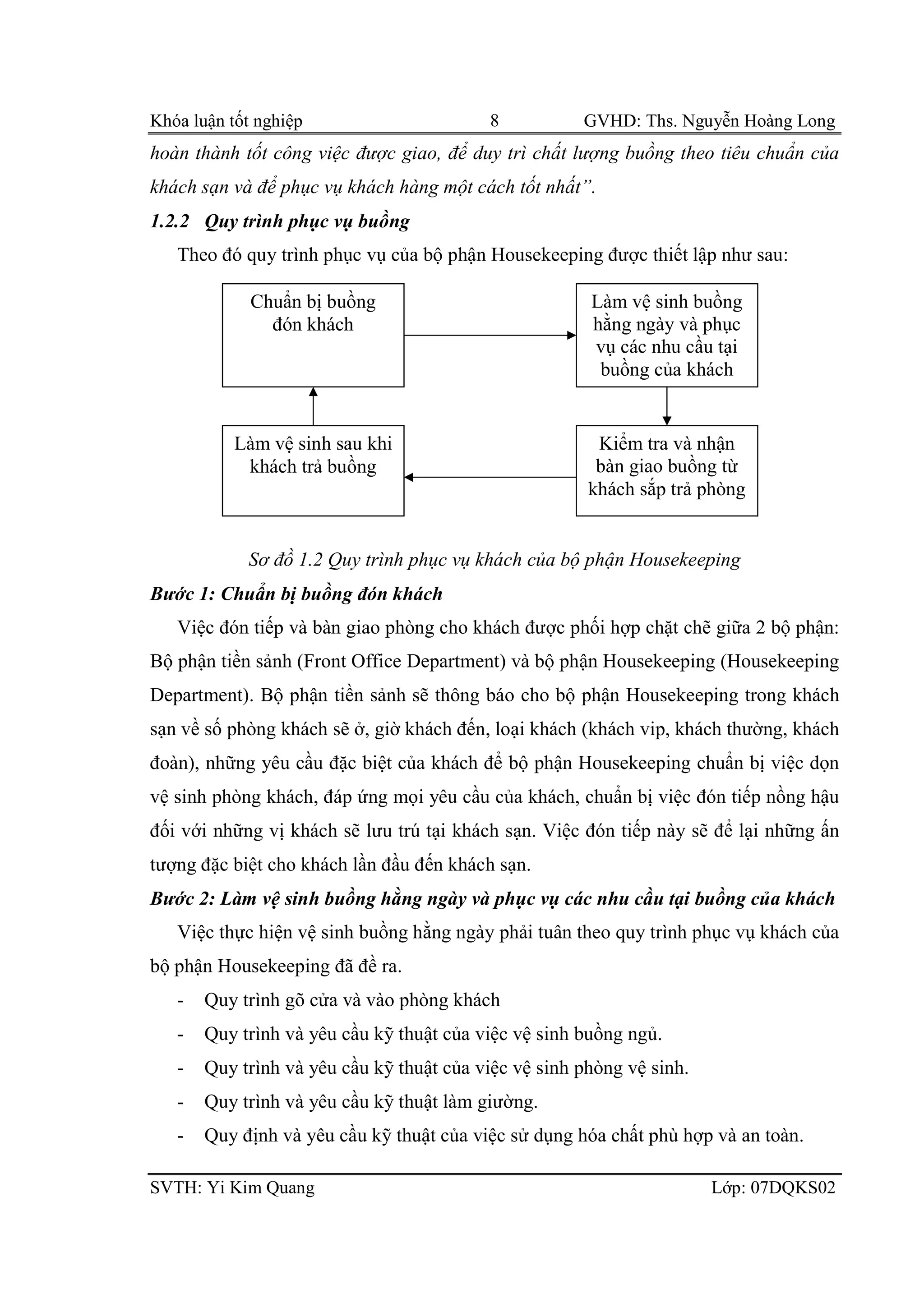 Đề tài Giải pháp nâng cao chất lượng phục vụ buồng của bộ phận Housekeeping cực hay | PDF