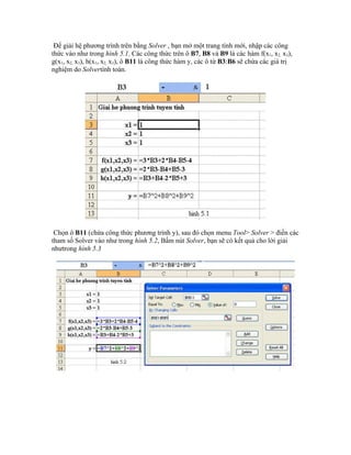 Giai phuong trinh bang excell | DOC