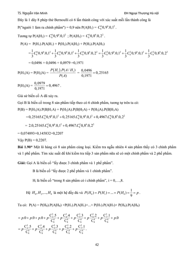 Giai sach bai tap xstk dh ktqd chuong 1 full v1 | PDF
