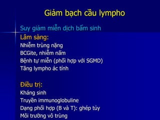 Giam lympho giam tieu cau tang tieu cau_da hc | PPT