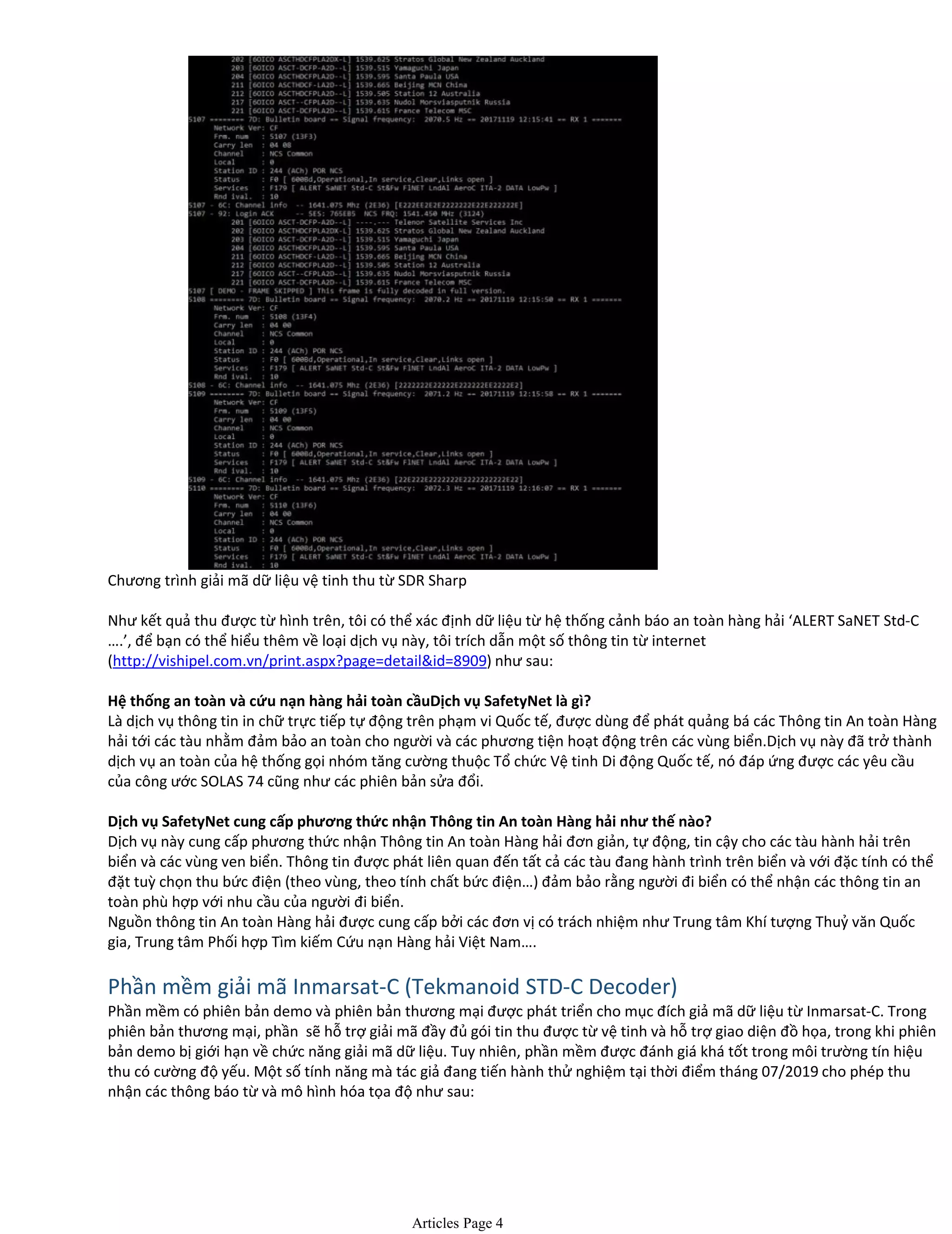 Giam sat thu dong thong tin an toan hang hai su dung sdr | PDF