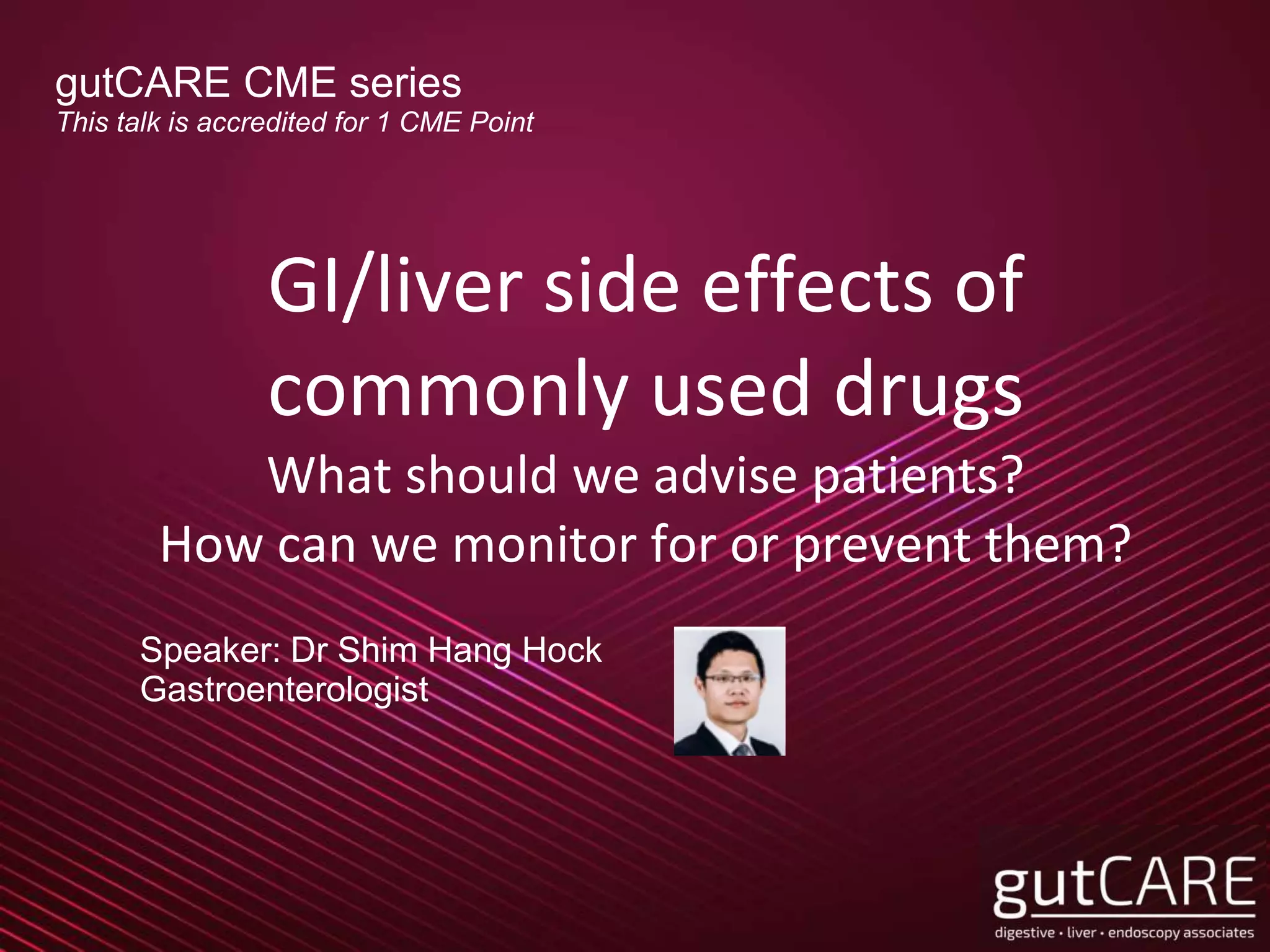 GI and LIVER SE of Common Drugs | PPTX