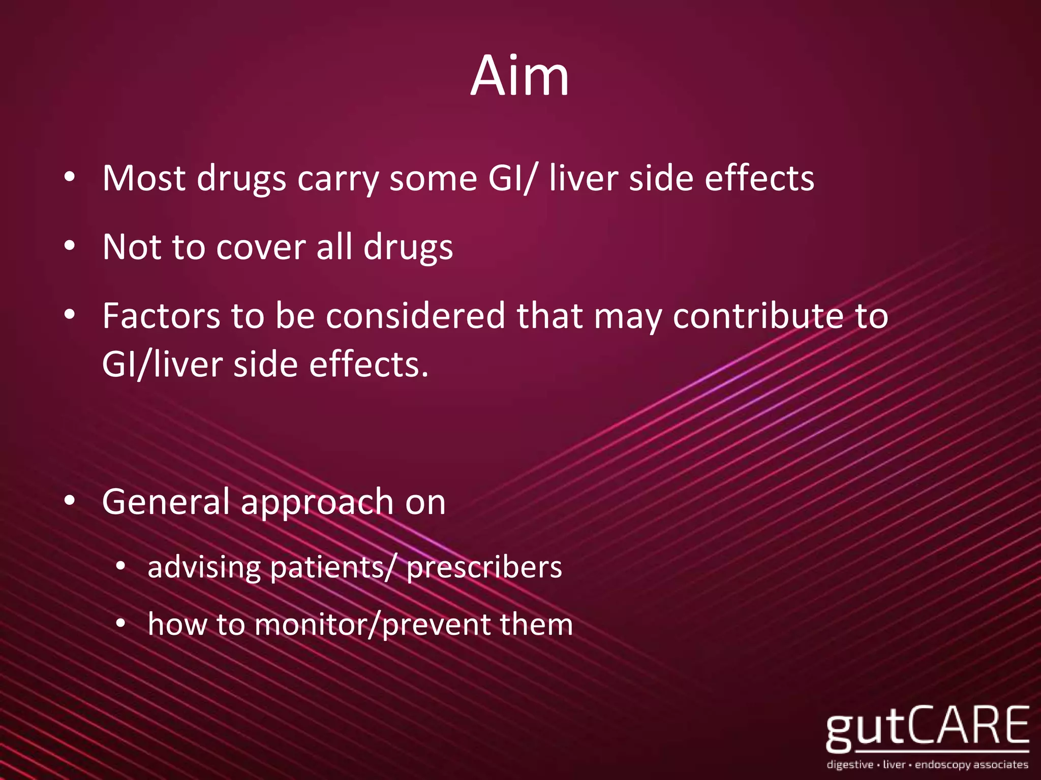 GI and LIVER SE of Common Drugs | PPT