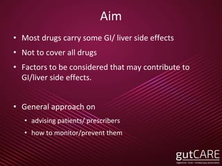 GI and LIVER SE of Common Drugs | PPTX
