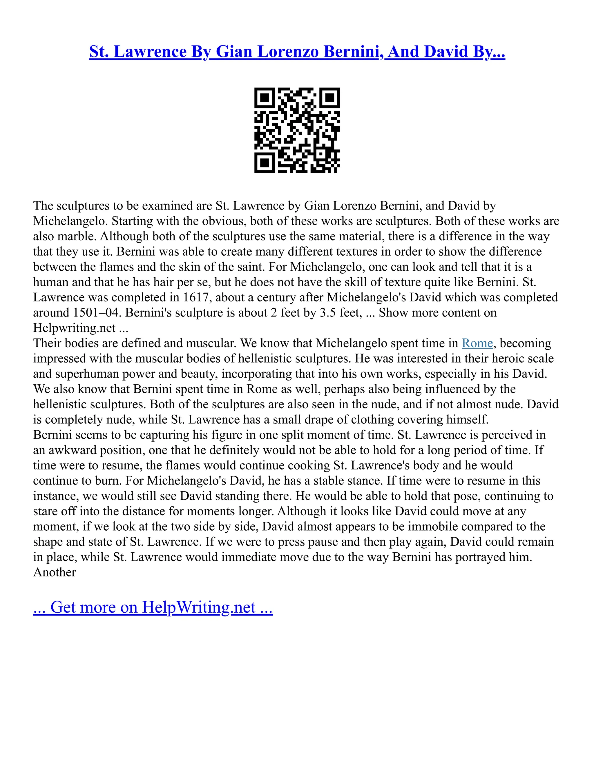 Gian Lorenzo Bernini Research Paper | PDF
