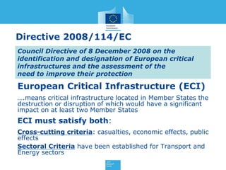European critical infrastructures: which analysis framework for ...