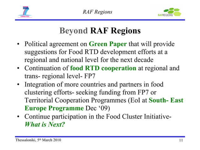 The RAF Regions project and beyond | PPT