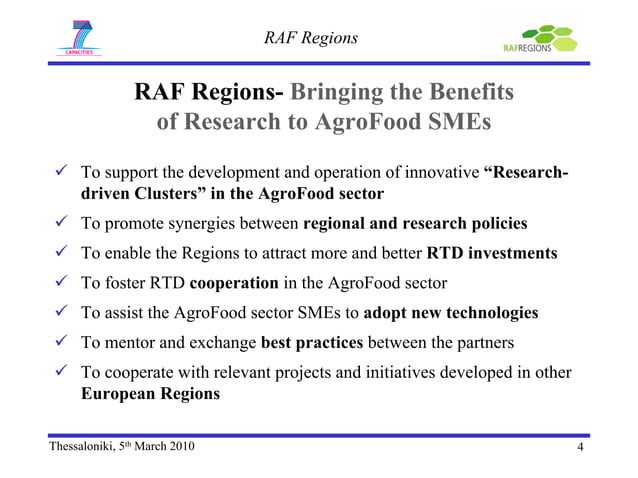 The RAF Regions project and beyond | PPT