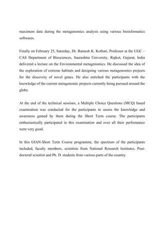 GiAN Program report: GIAN (GLOBAL INITIATIVES OF ACADEMIC NETWORK ...