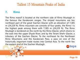 Giant 15 Mountain Peaks of India | PDF