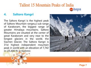 Giant 15 Mountain Peaks of India | PDF