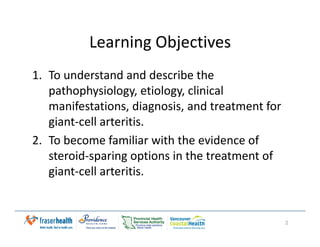 Giant-Cell Arteritis: What's the evidence for steroid-sparing therapies? (Case Presentation) | PDF