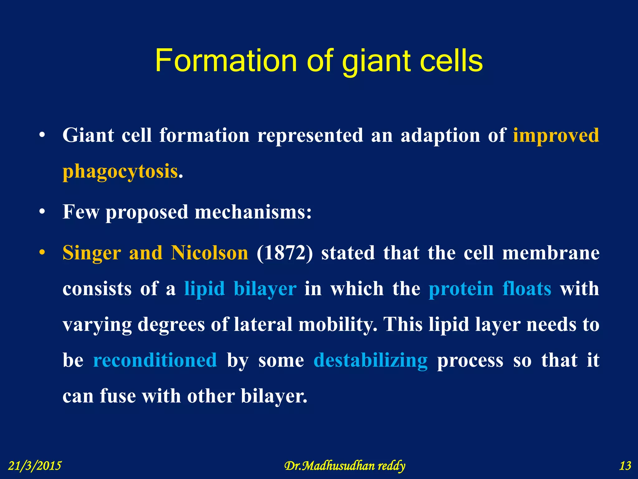Giant cell formation and function ppt | PPTX