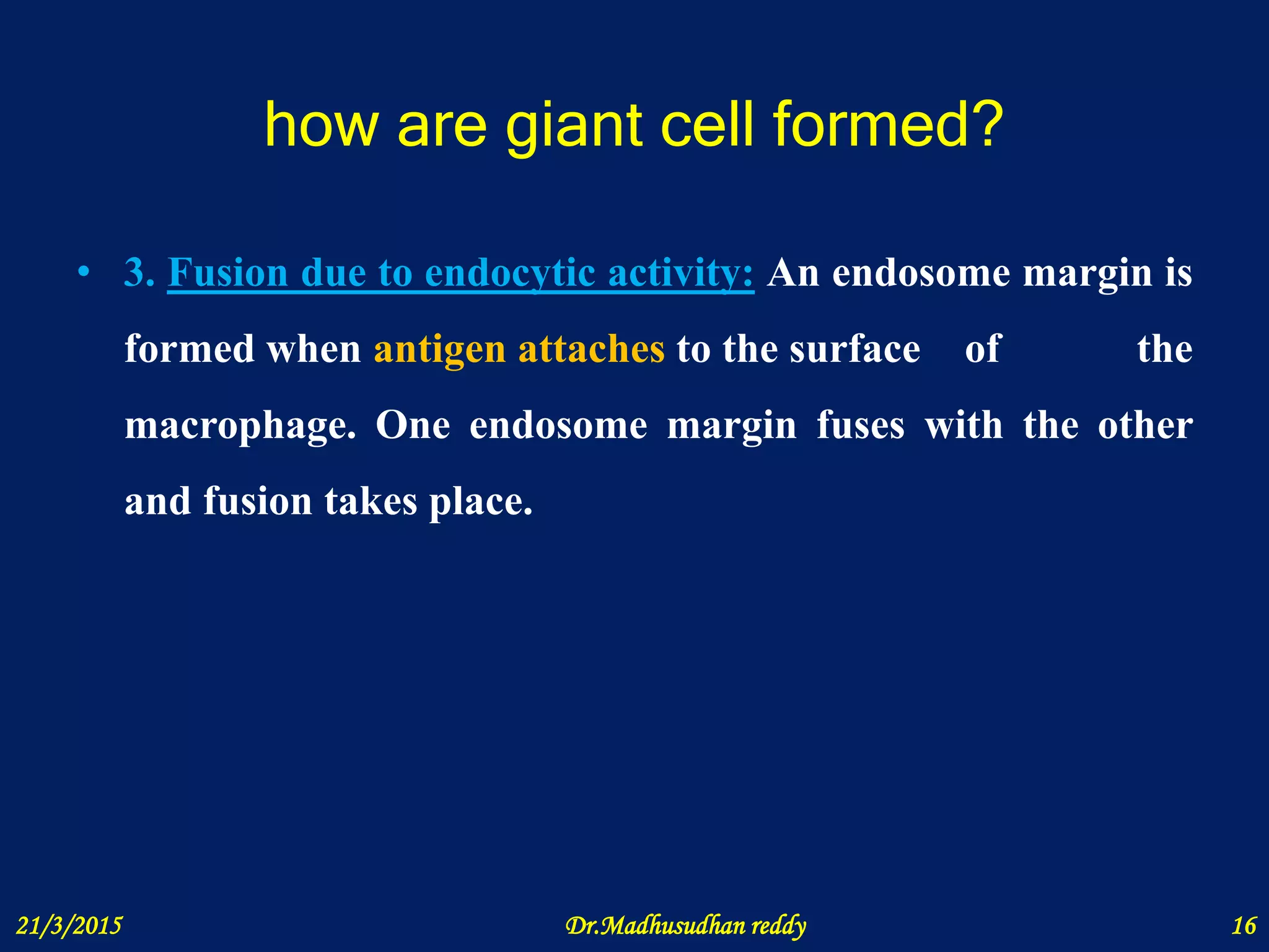 Giant cell formation and function ppt | PPTX