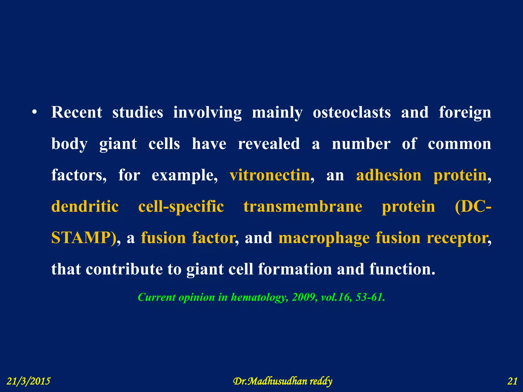Giant cell formation and function ppt | PPTX