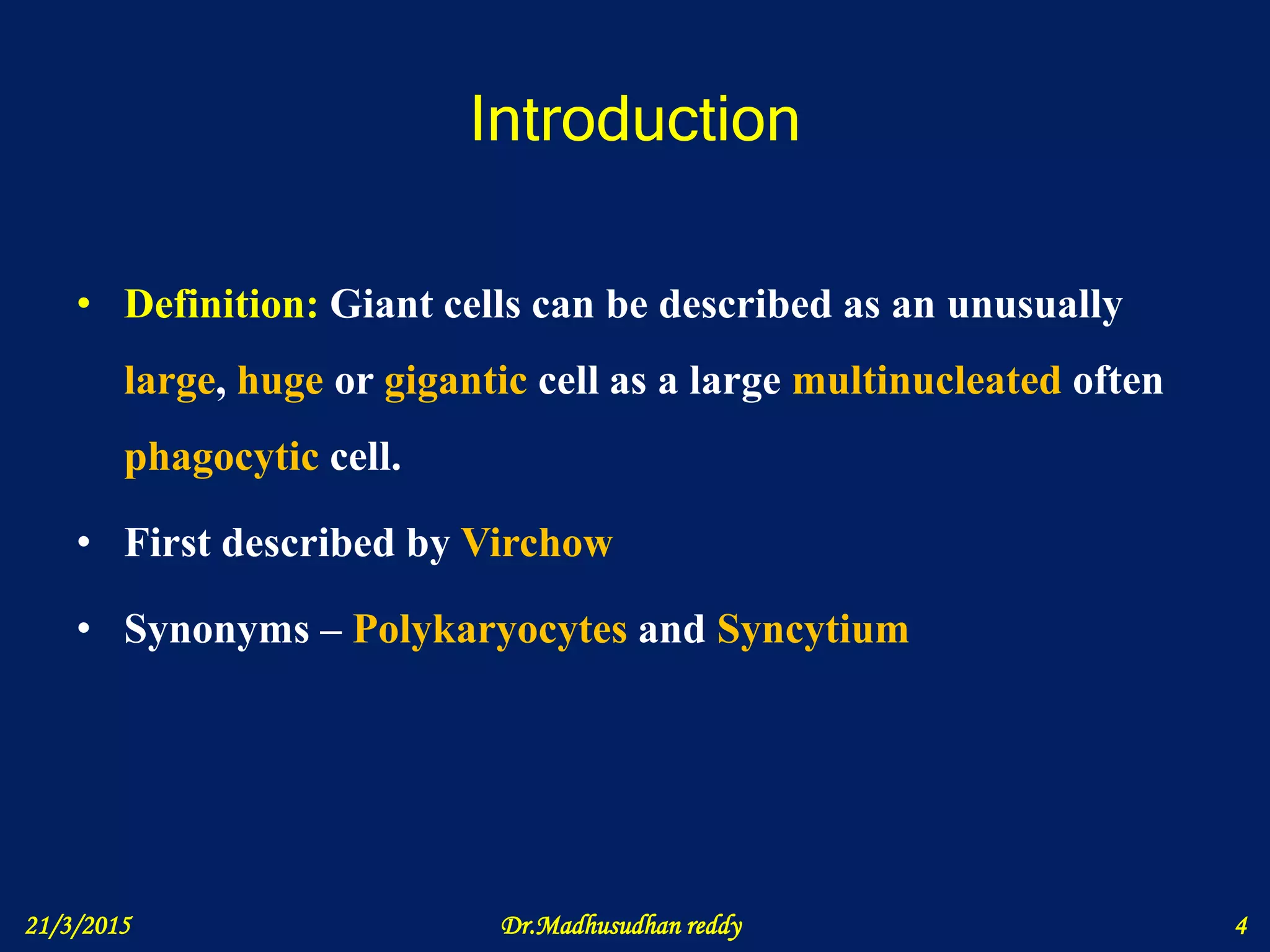 Giant cell formation and function ppt | PPTX