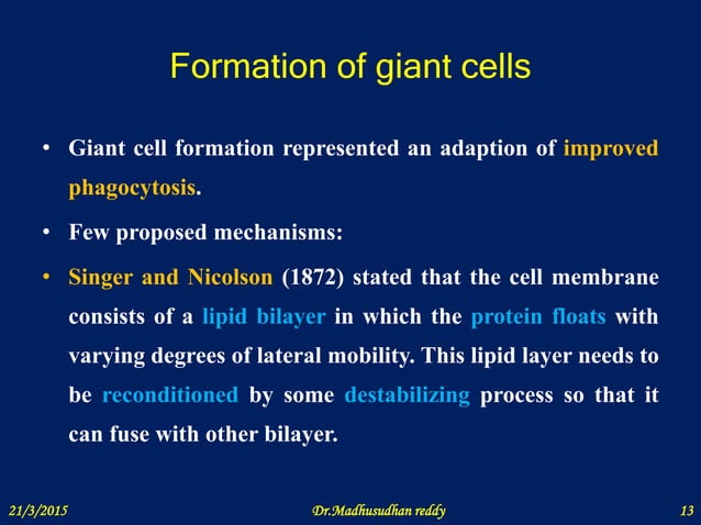 Giant cell formation and function ppt | PPTX | Biological Sciences ...