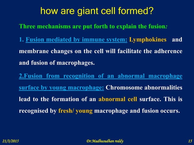 Giant cell formation and function ppt | PPTX | Biological Sciences ...