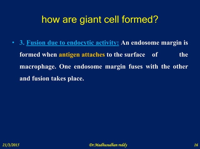 Giant cell formation and function ppt | PPTX | Biological Sciences ...