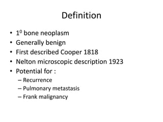 Giant cell tumour of bone | PPT