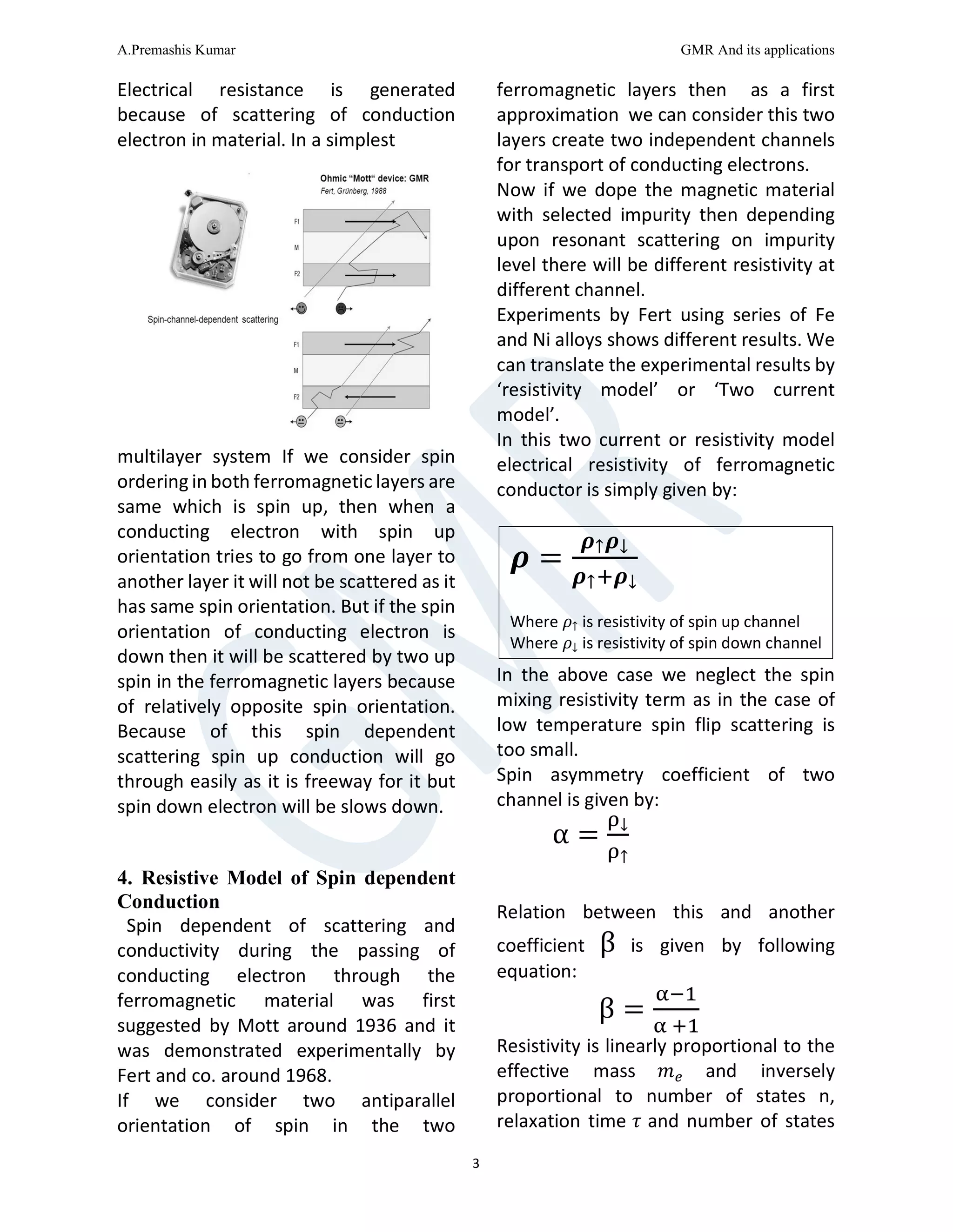 Giant magnetoresistance and their applications | PDF