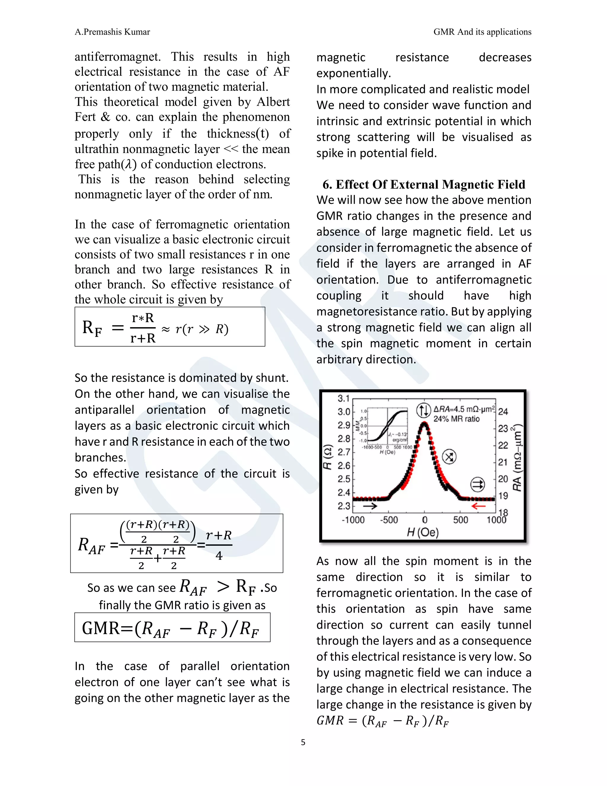Giant magnetoresistance and their applications | PDF