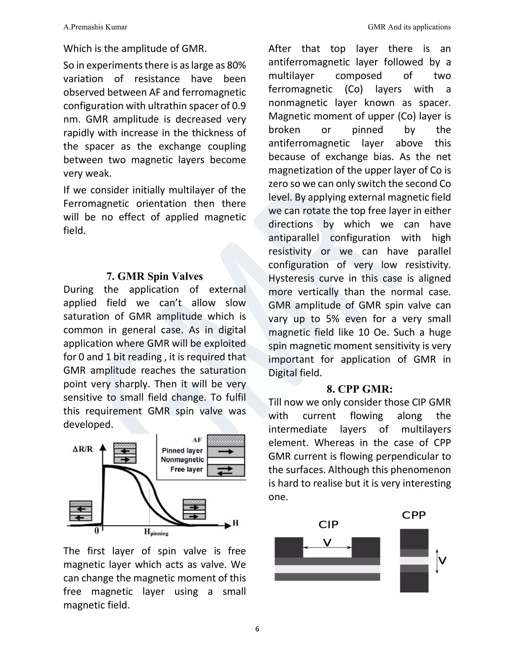 Giant magnetoresistance and their applications | PDF