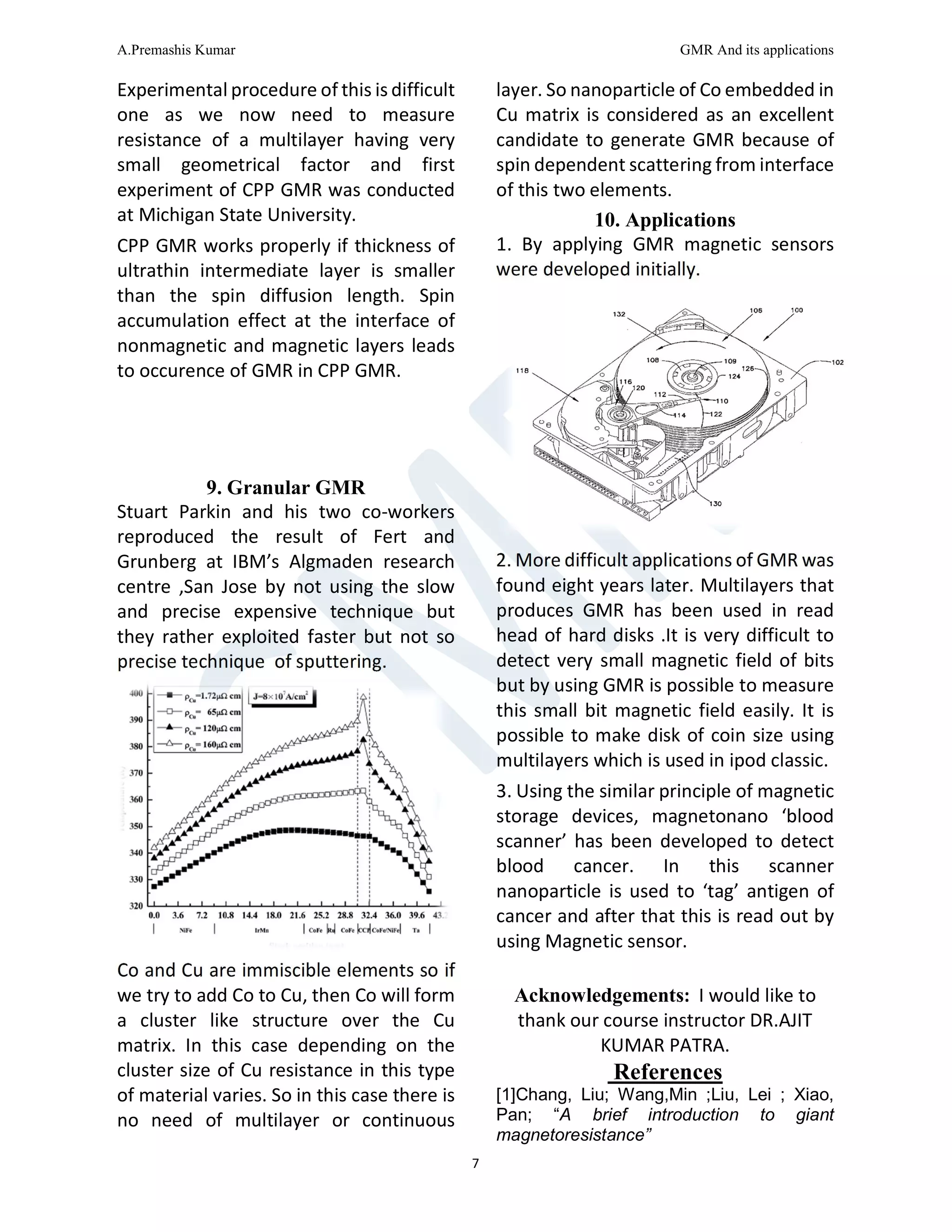 Giant magnetoresistance and their applications | PDF