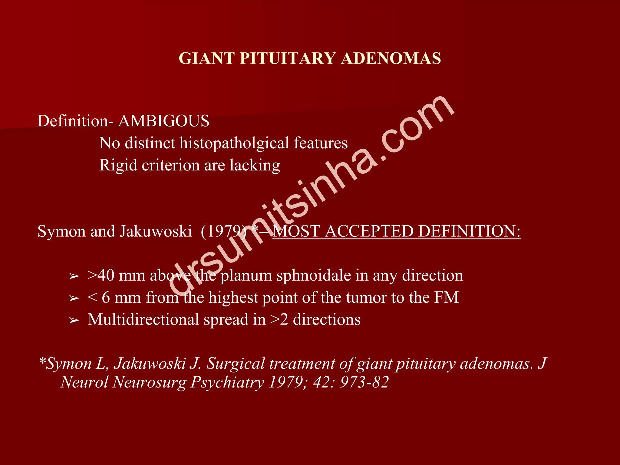 Giant pituitary adenomas.ppt | Endocrine and Metabolic Diseases ...