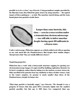 Giant virus resurrected from 30,000 year-old ice | PDF