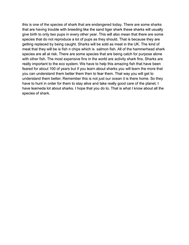 Giant white shark report part 2 | DOCX | Zoos & Aquariums | Attractions