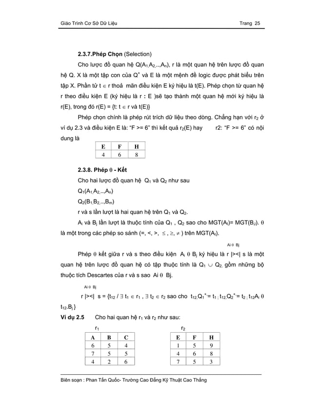 Giao trinh-co-so-du-lieu | PDF