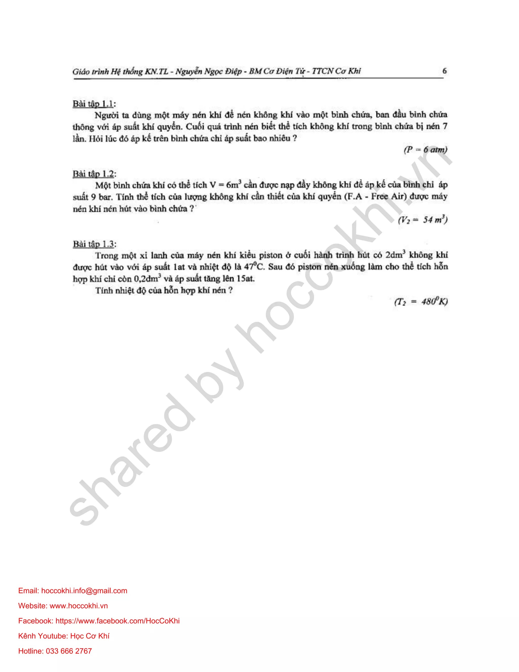 hoccokhi.vn Giáo Trình Hệ Thống Khí Nén Thủy Lực - Nguyễn Ngọc Điệp, 137 Trang | PDF