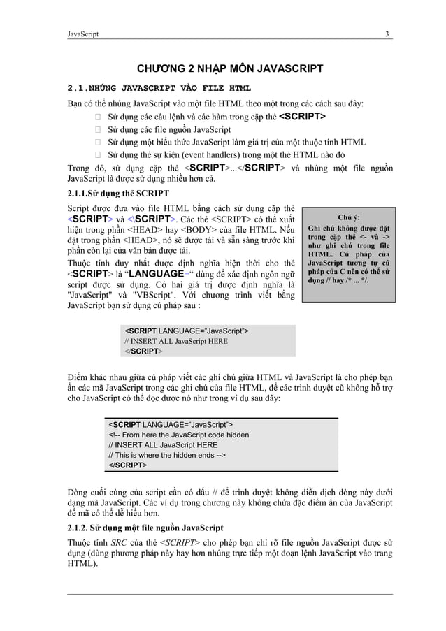 Giao trinh java_script | PDF