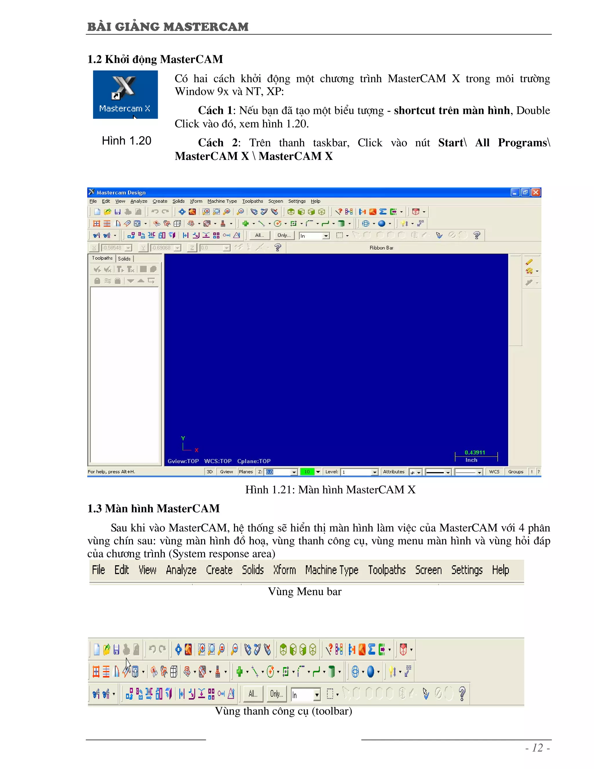 Giáo trình mastercam x5, x7, x9, x10 tiếng việt chi tiết | PDF