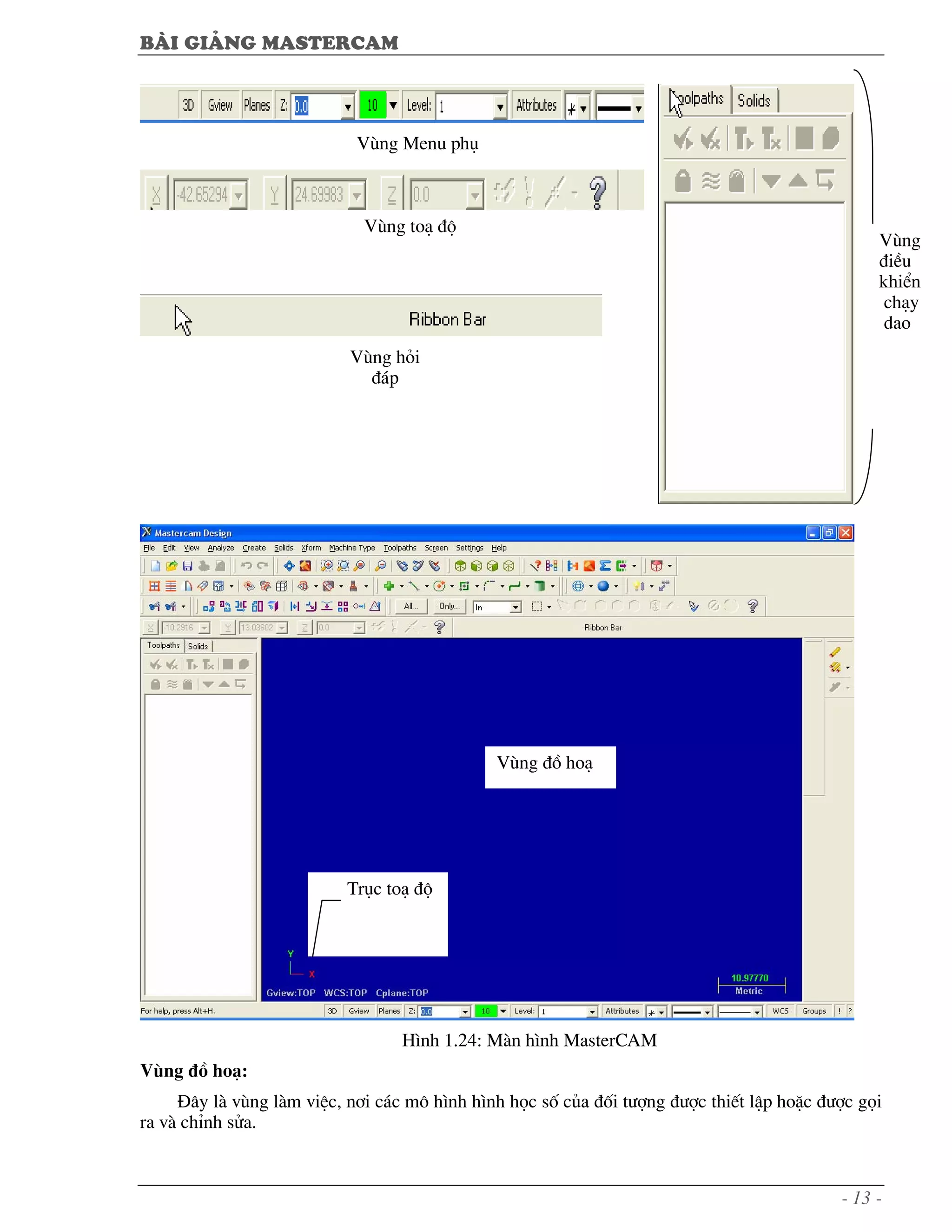 Giáo trình mastercam x5, x7, x9, x10 tiếng việt chi tiết | PDF