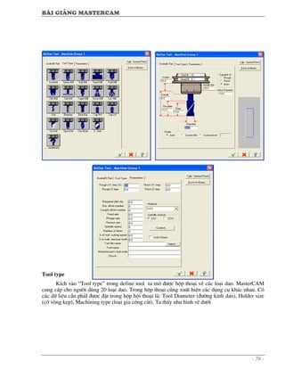 Giáo trình mastercam x5, x7, x9, x10 tiếng việt chi tiết | PDF