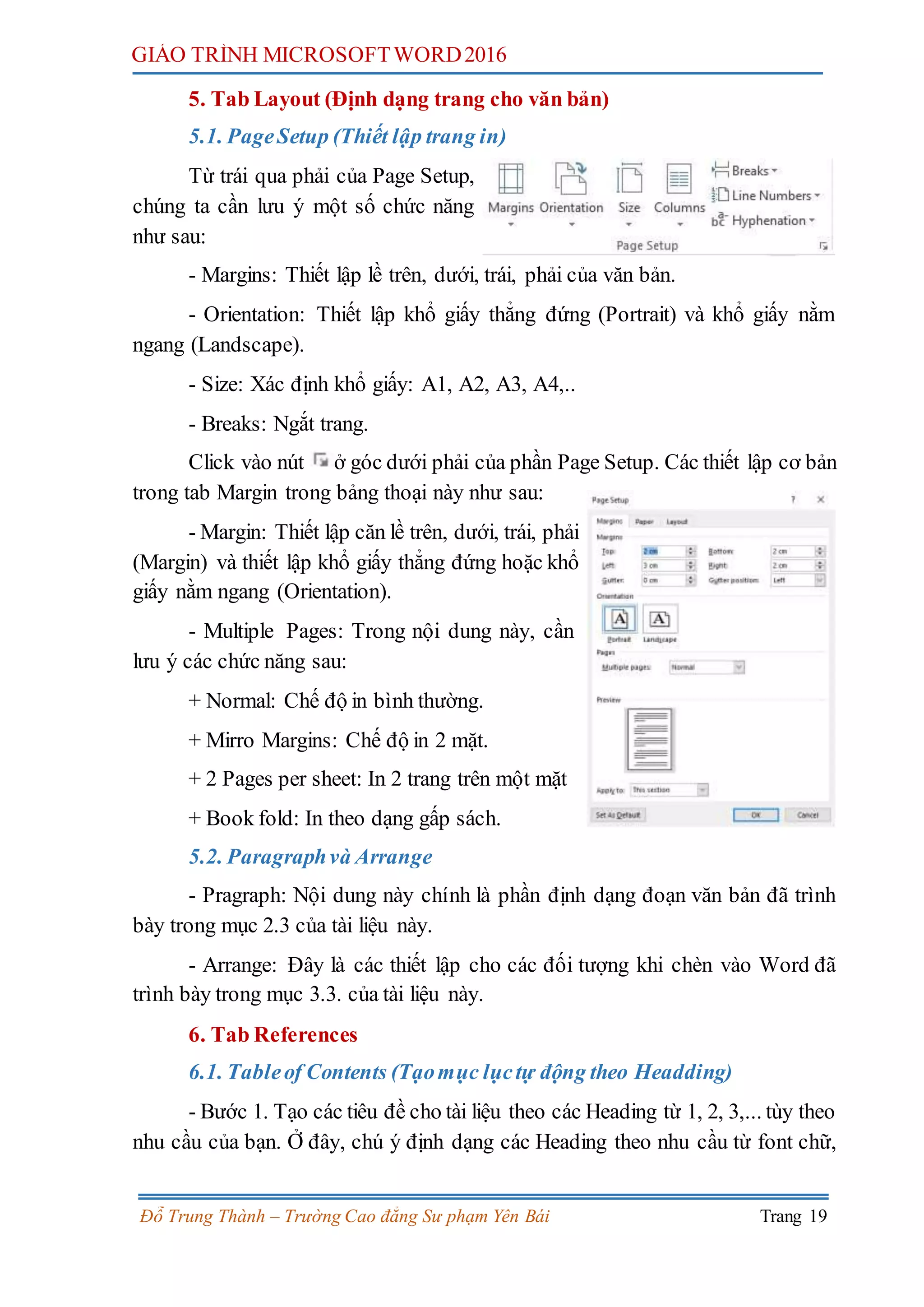GIÁO TRÌNH MICROSOFT WORD 2016 | DOCX