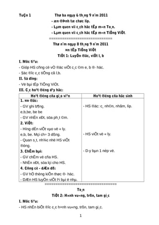 Giao an buoi chieu lop 1 | PDF